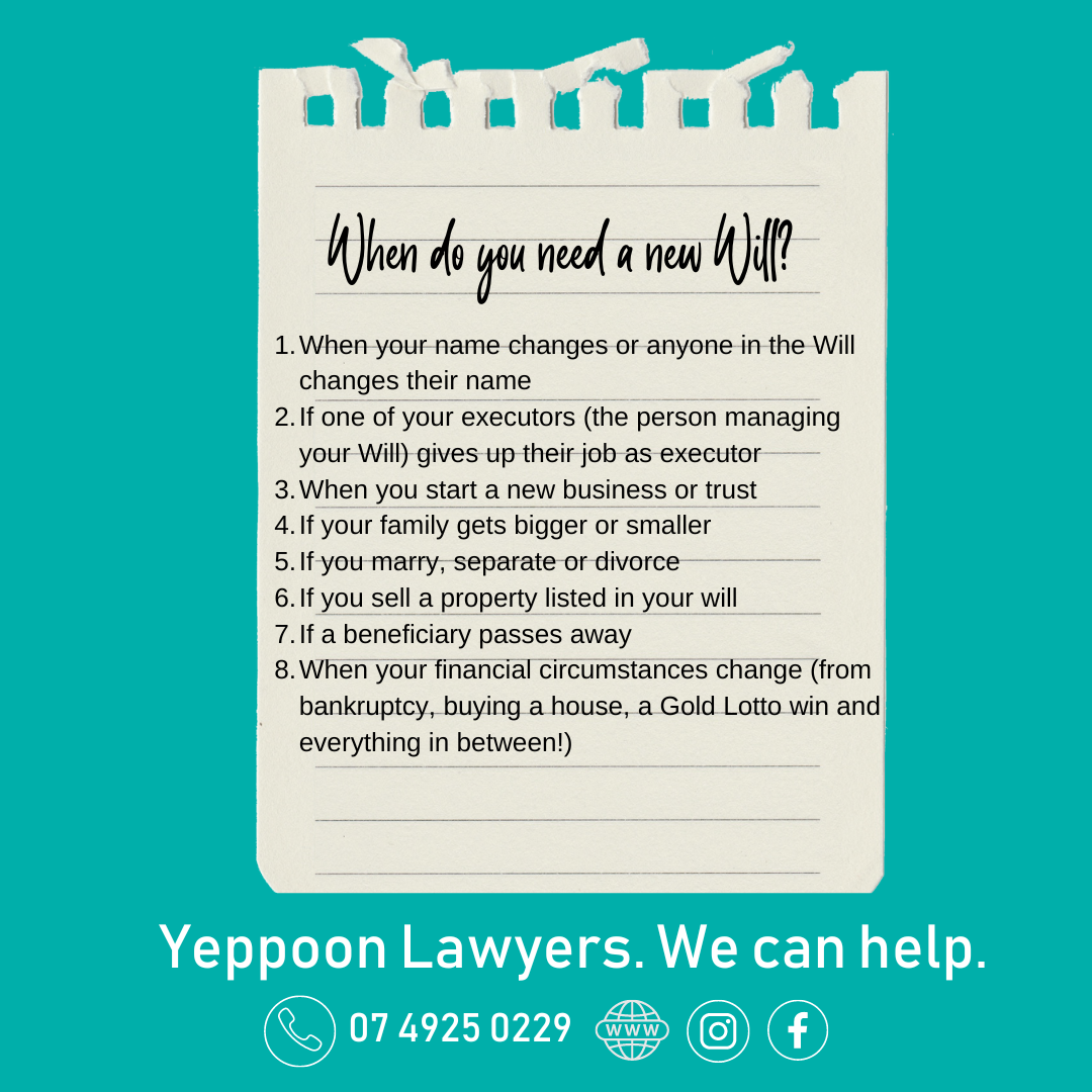 When do you need a new will?